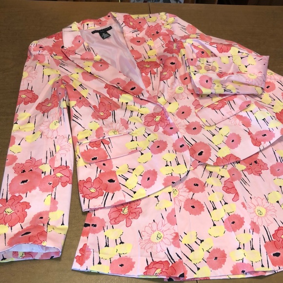 Apostrophe | Skirts | Apostrophe Pink Floral Blazer Jacket Skirt Set P ...